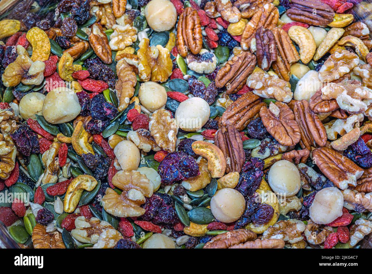 Natural trail mix with nuts and seeds Stock Photo - Alamy