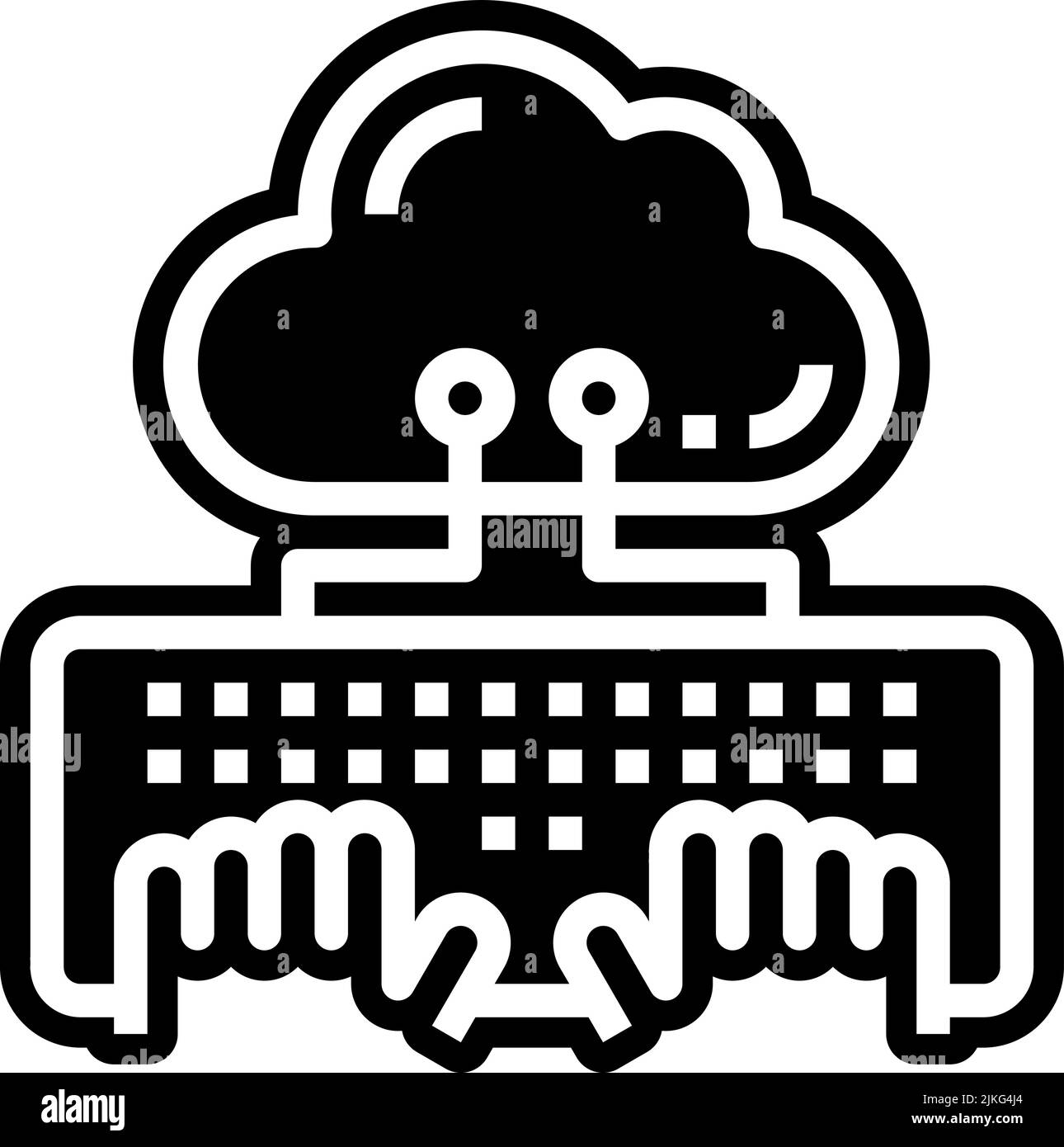cloud computing icon black vector illustration Stock Vector Image & Art ...