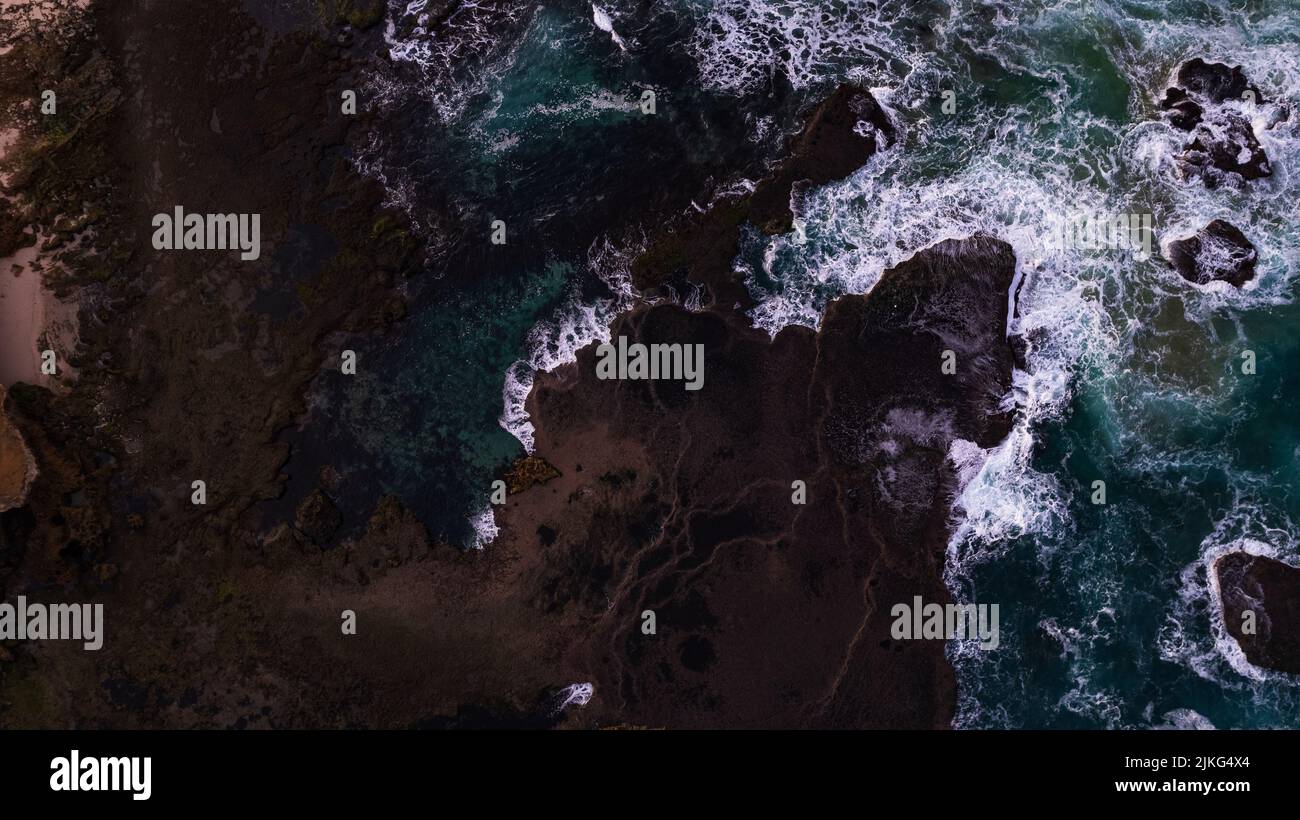 Waves roll in, beautiful rye beach,victoria, australia. commonly a very ...