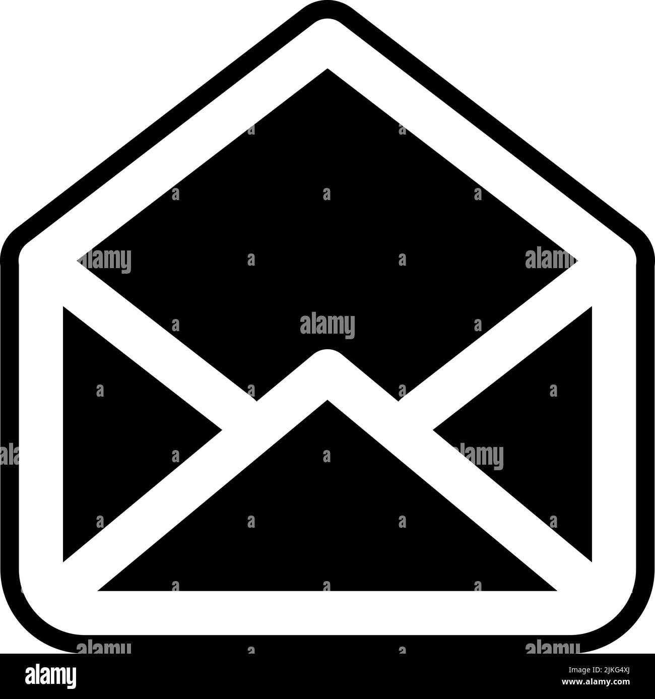 mail inbox icon black vector illustration Stock Vector Image & Art - Alamy