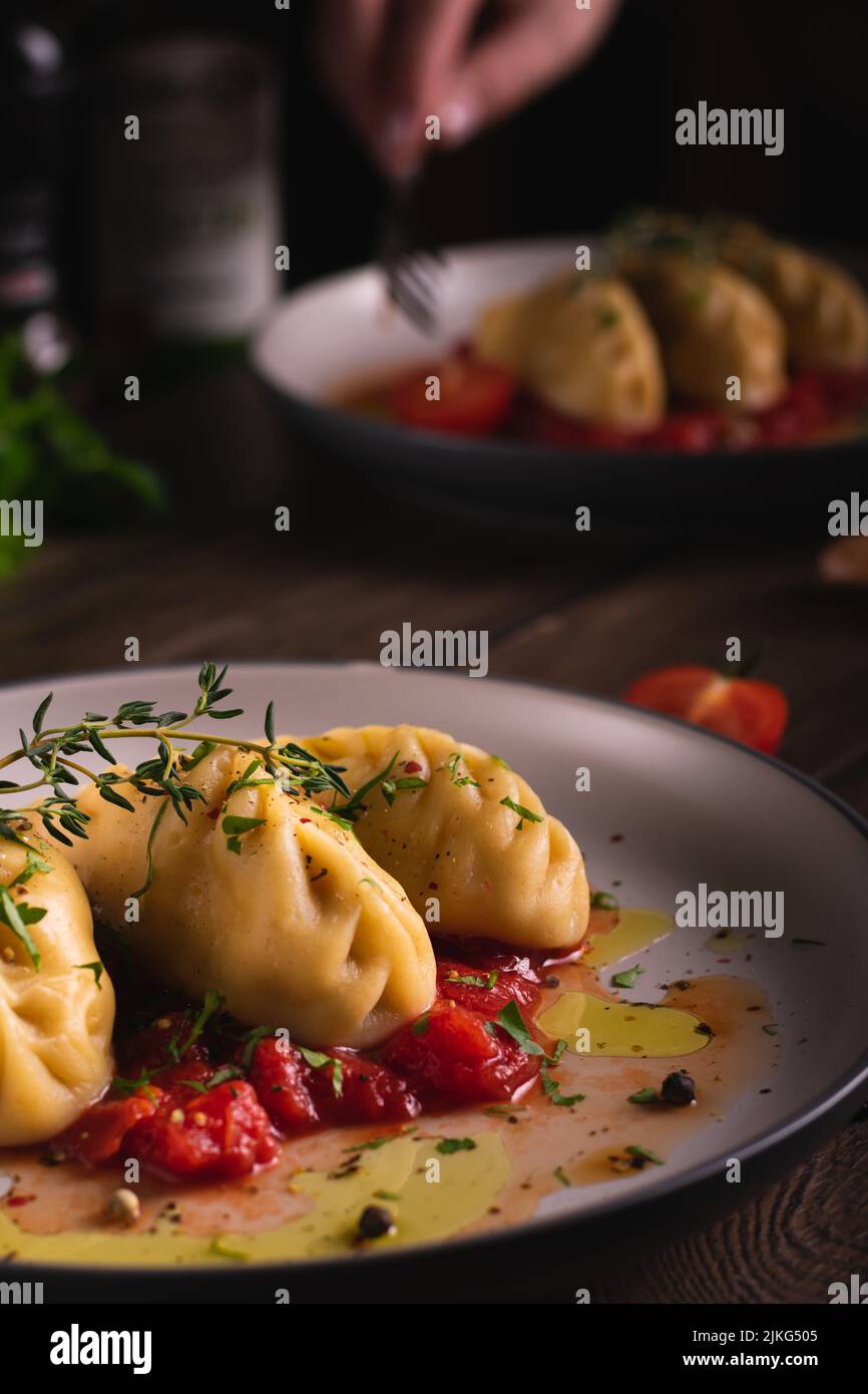 Traditional Italian dish culurgiones Stock Photo - Alamy