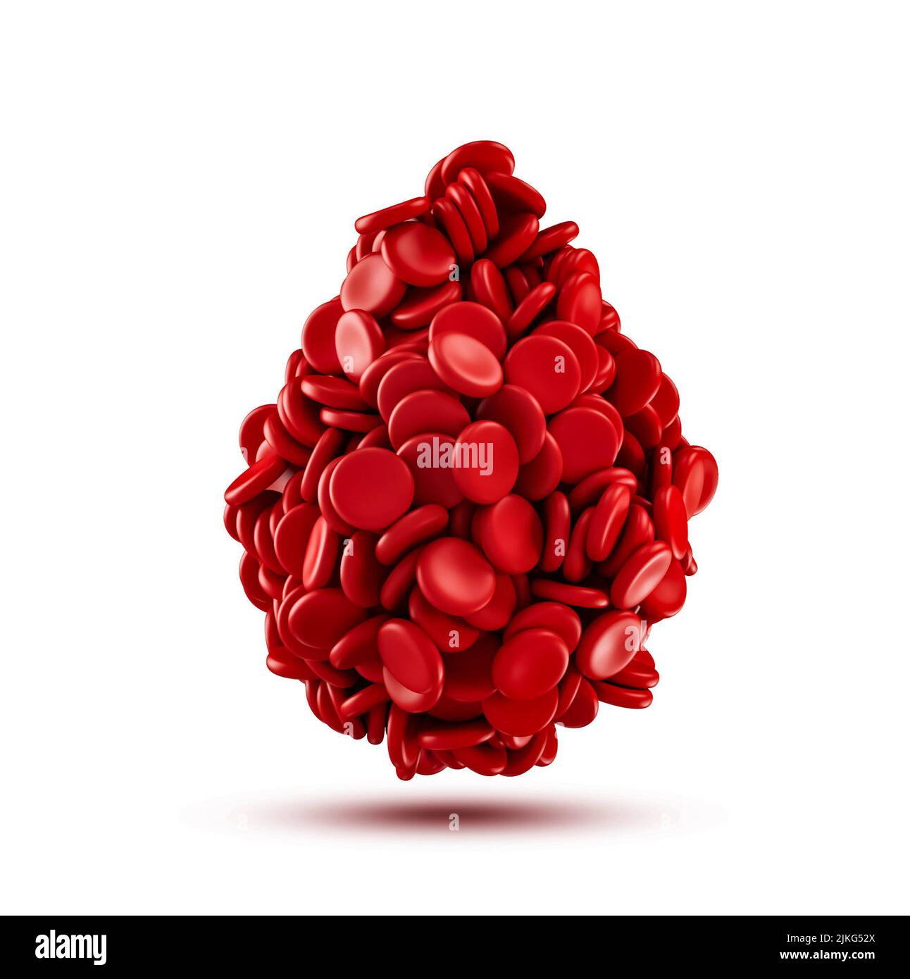 A 3D rendering of red blood cells isolated on the white background ...