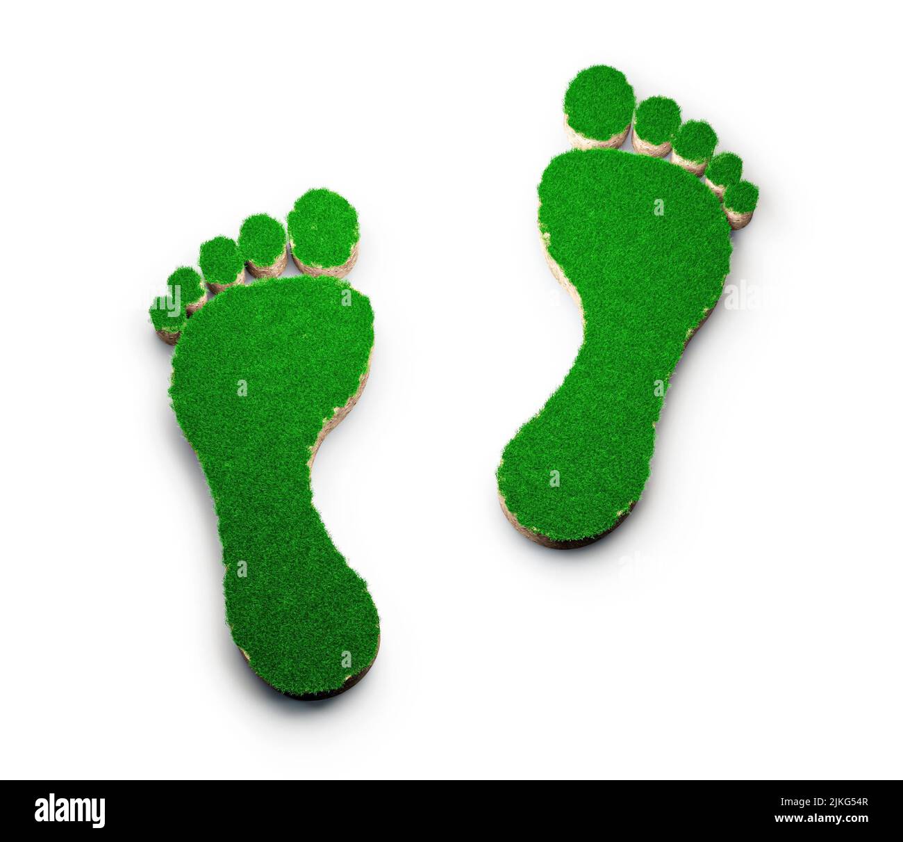 A 3D rendering of the shape of footprints on the white background Stock ...