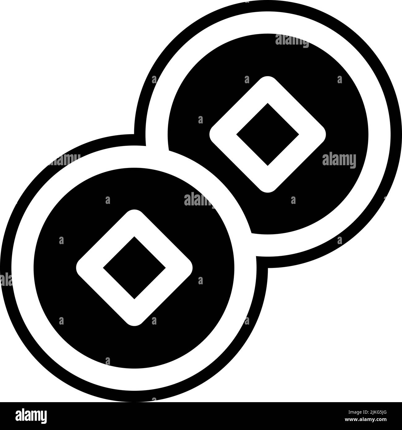 chinese coin icon black vector illustration Stock Vector Image & Art ...