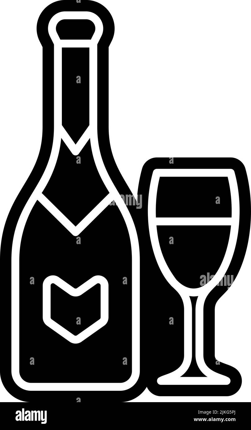 champagne icon black vector illustration Stock Vector Image & Art - Alamy