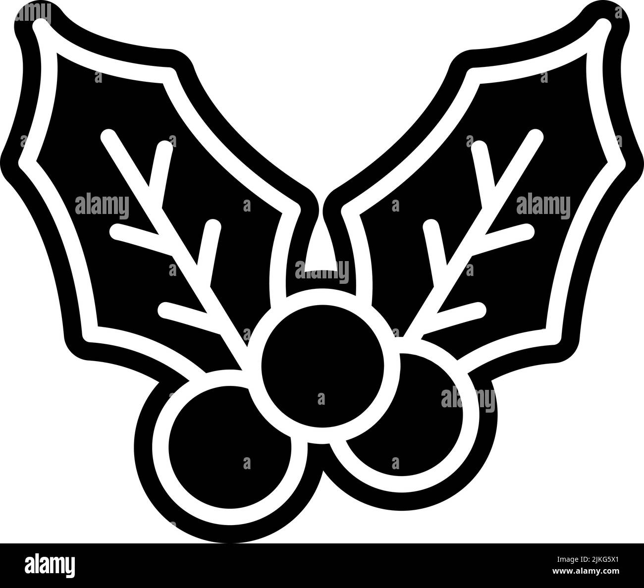 Christmas plant mistletoe leaves Black and White Stock Photos & Images ...