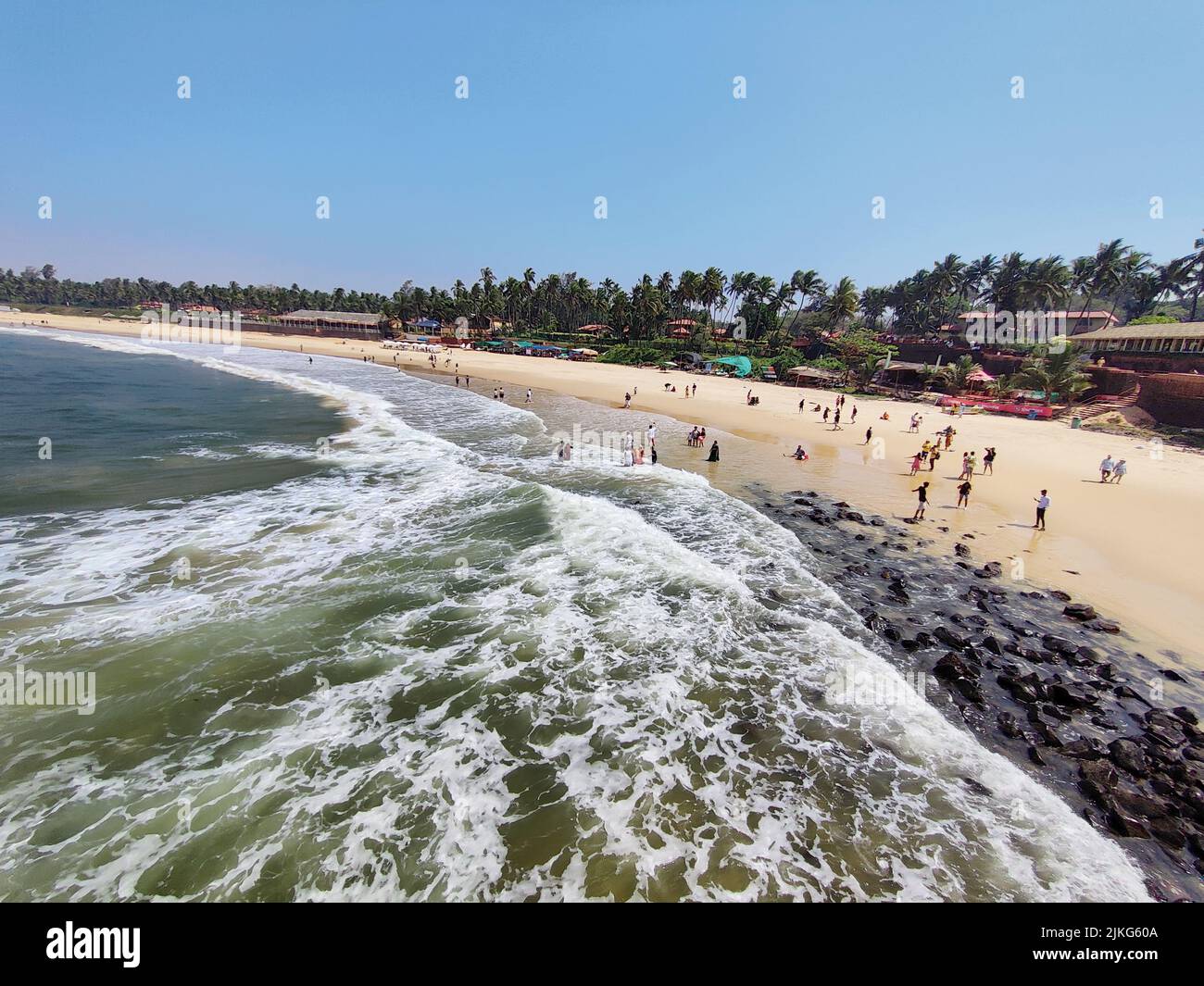 INDIA, GOA, CANDOLIM, February 2022, Tourist at Sinquerim Beach ...
