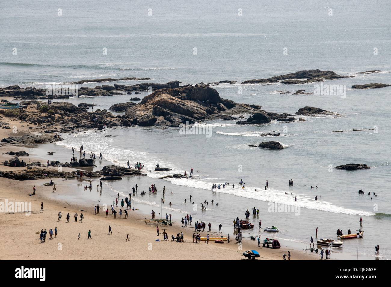 INDIA, GOA, VAGATOR BEACH ROAD, February 2021, Tourist at Vagator Beach ...