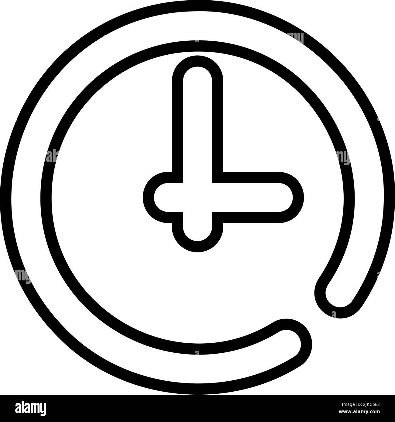 clock icon black vector illustration Stock Vector Image & Art - Alamy