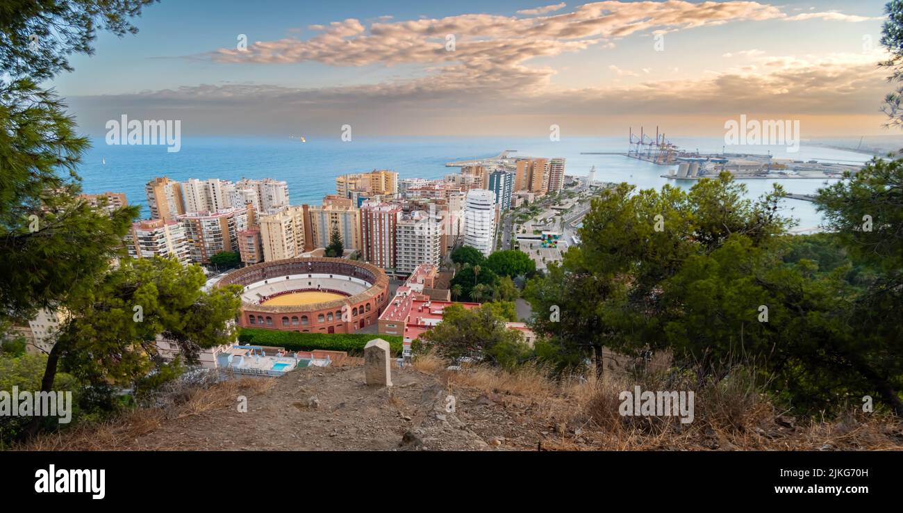 The Gibralfaro viewpoint of Malaga city Stock Photo - Alamy