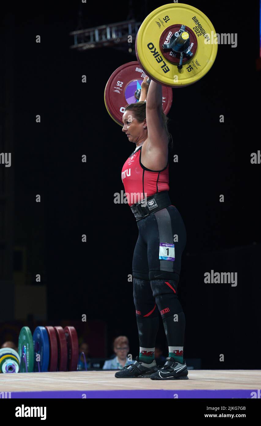 Wales' Amy Salt during the Women's 76kg weightlifting competition at ...