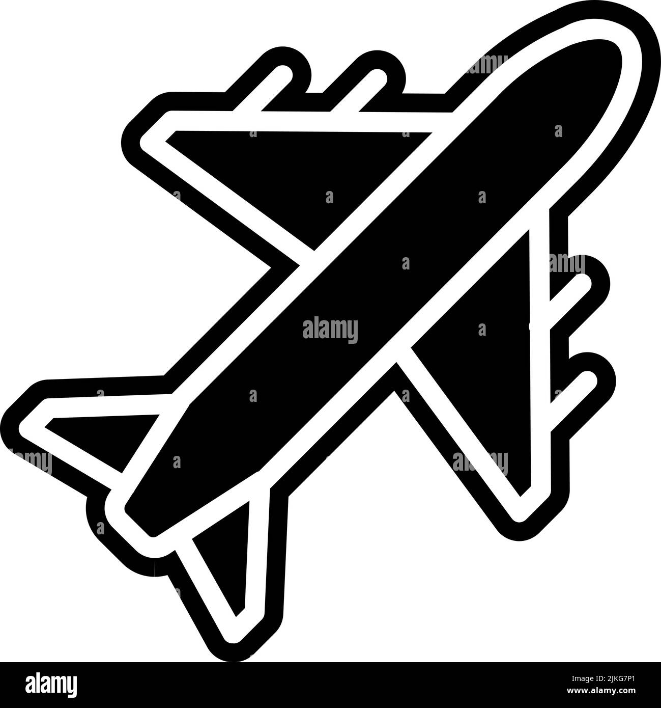 plane icon black vector illustration Stock Vector Image & Art - Alamy
