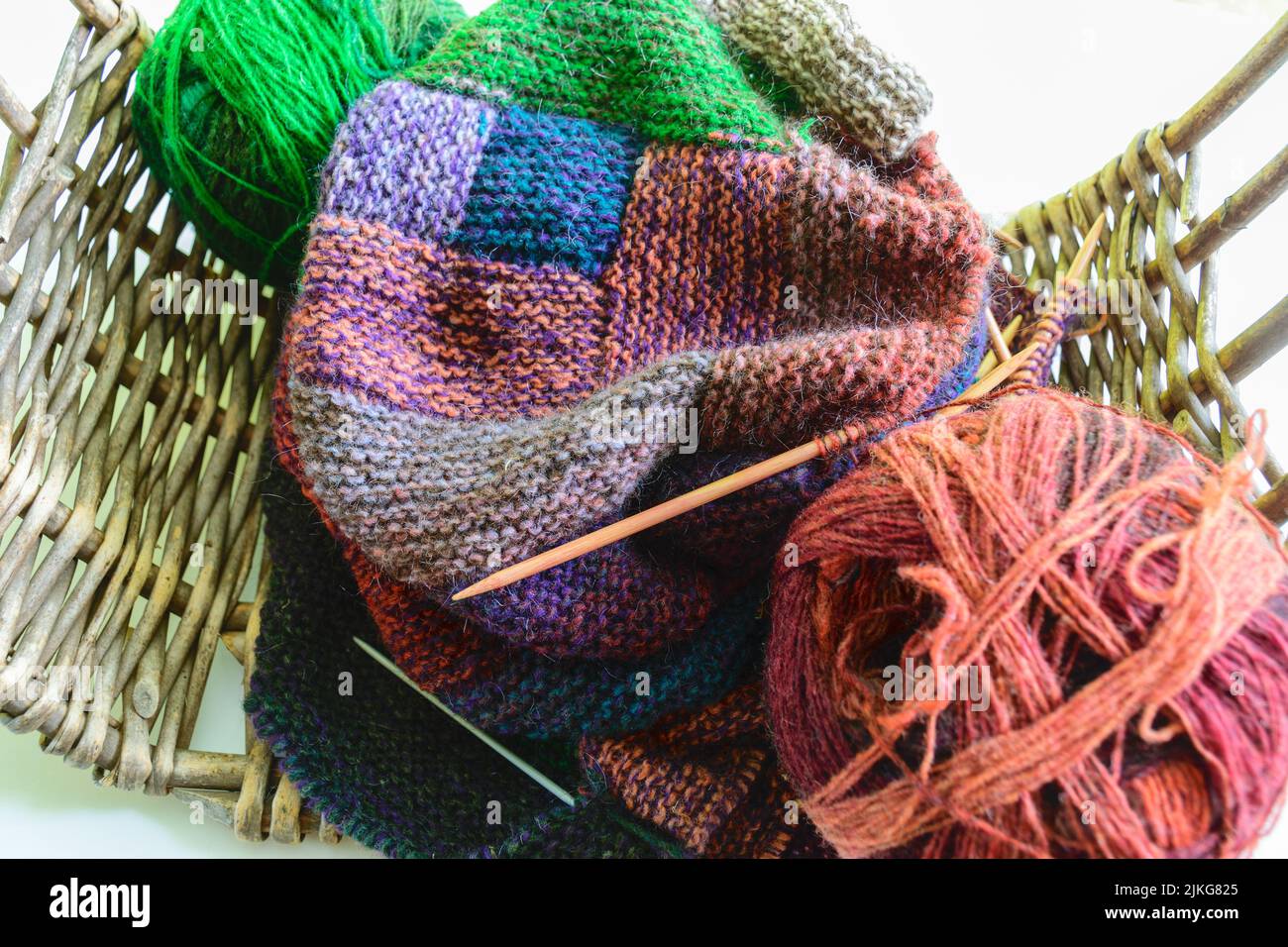 Close-up background image of a patchwork quilt with a colorful graphic ...