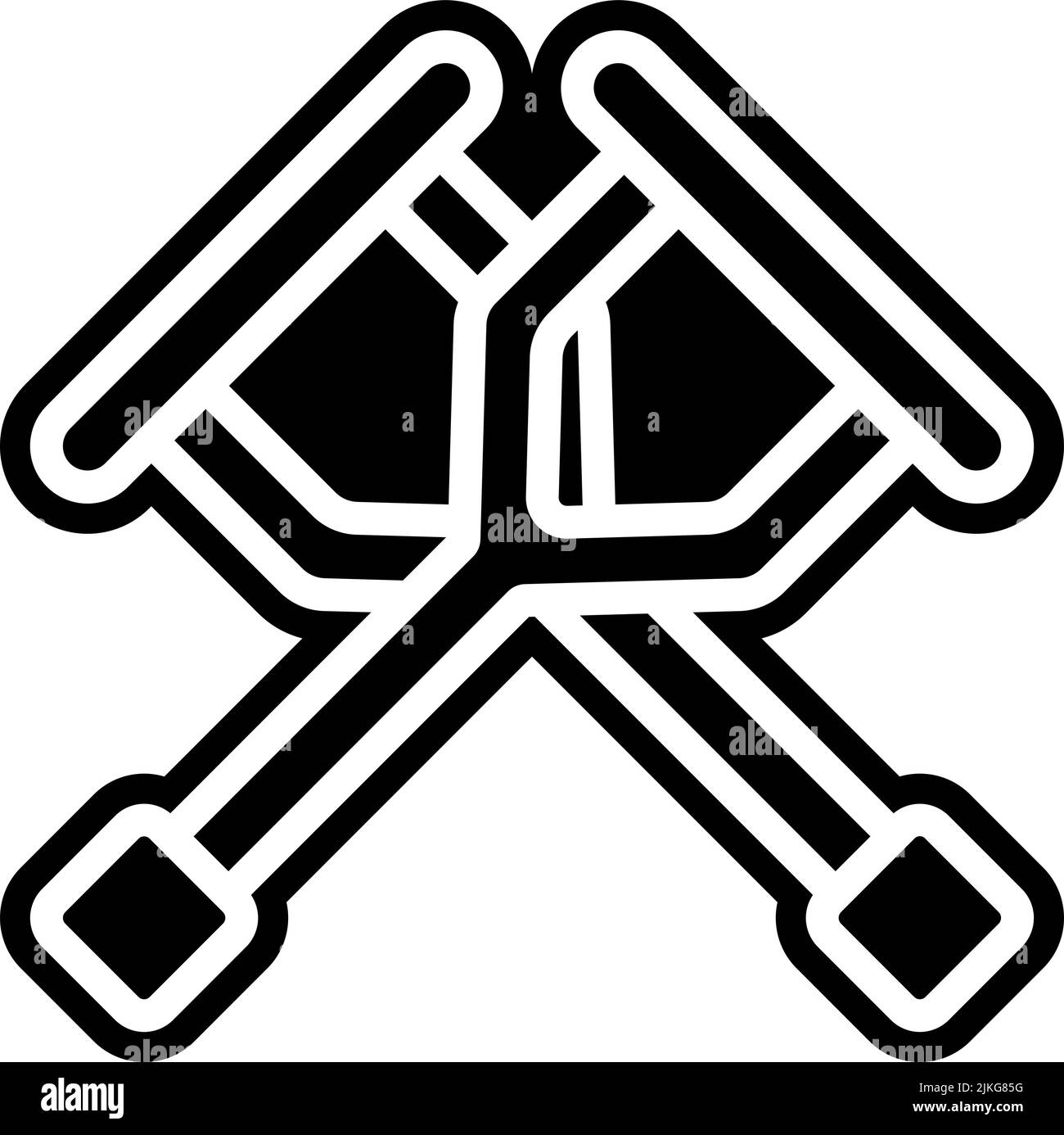 crutch icon black vector illustration Stock Vector Image & Art - Alamy