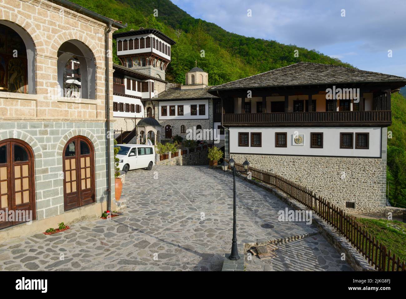 View of St John the Baptist Bigorski monastery on Macedonia Stock Photo ...