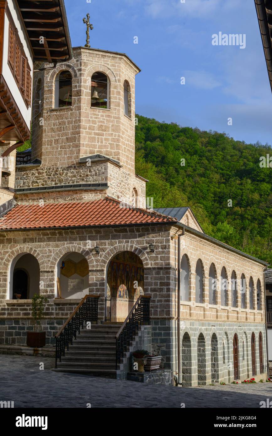 View of St John the Baptist Bigorski monastery on Macedonia Stock Photo ...