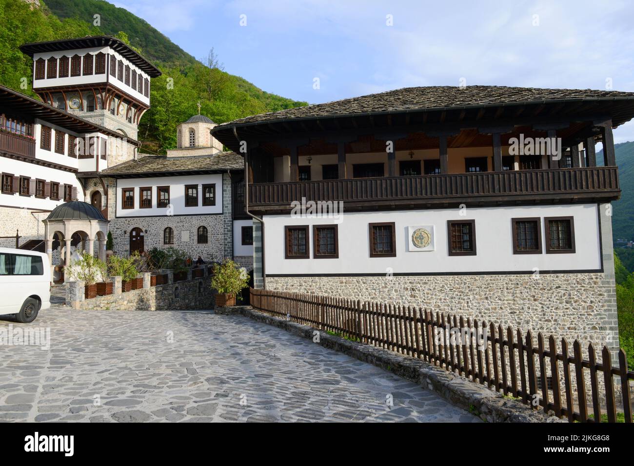 View of St John the Baptist Bigorski monastery on Macedonia Stock Photo ...