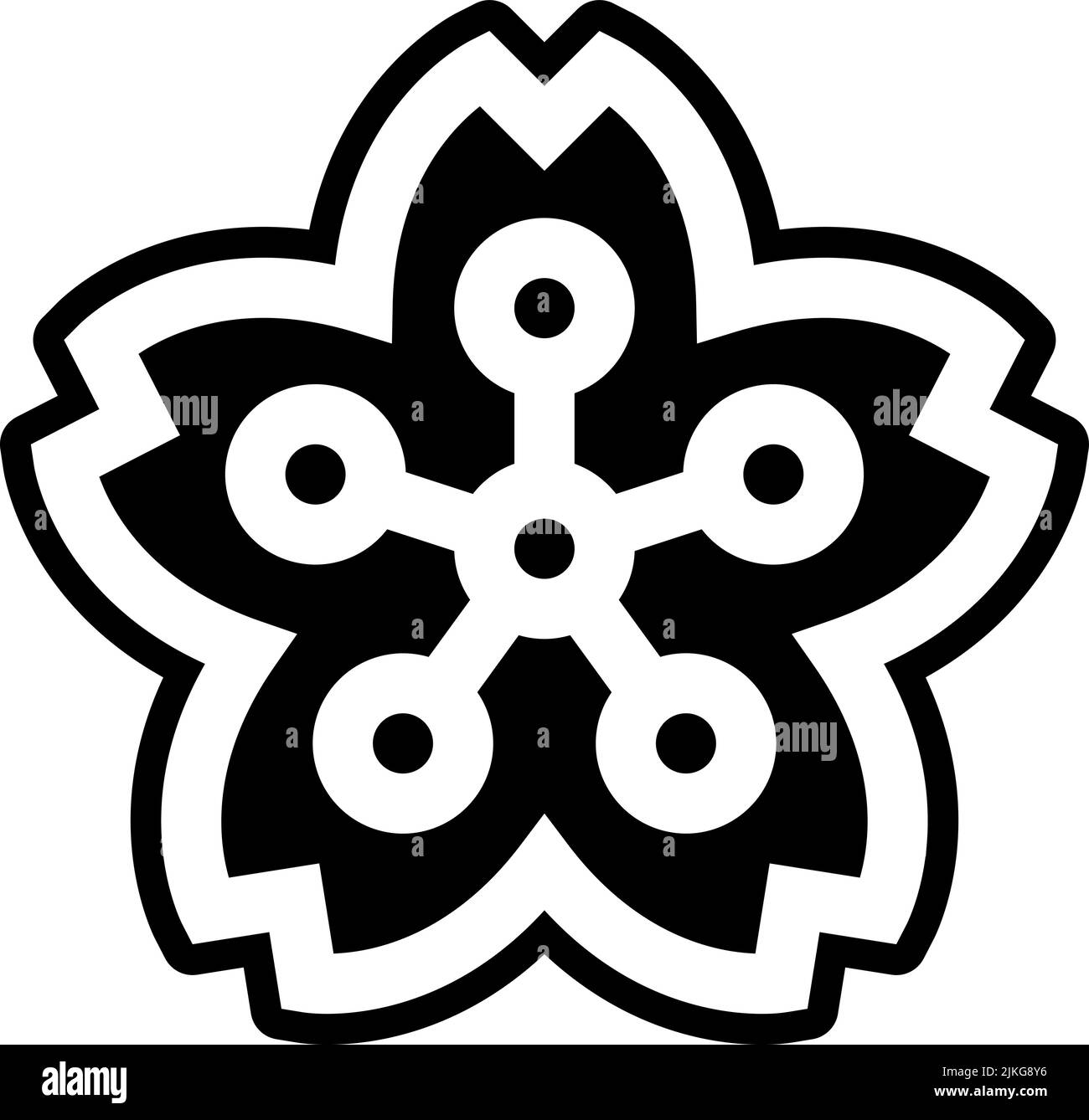 sakura icon black vector illustration Stock Vector Image & Art - Alamy