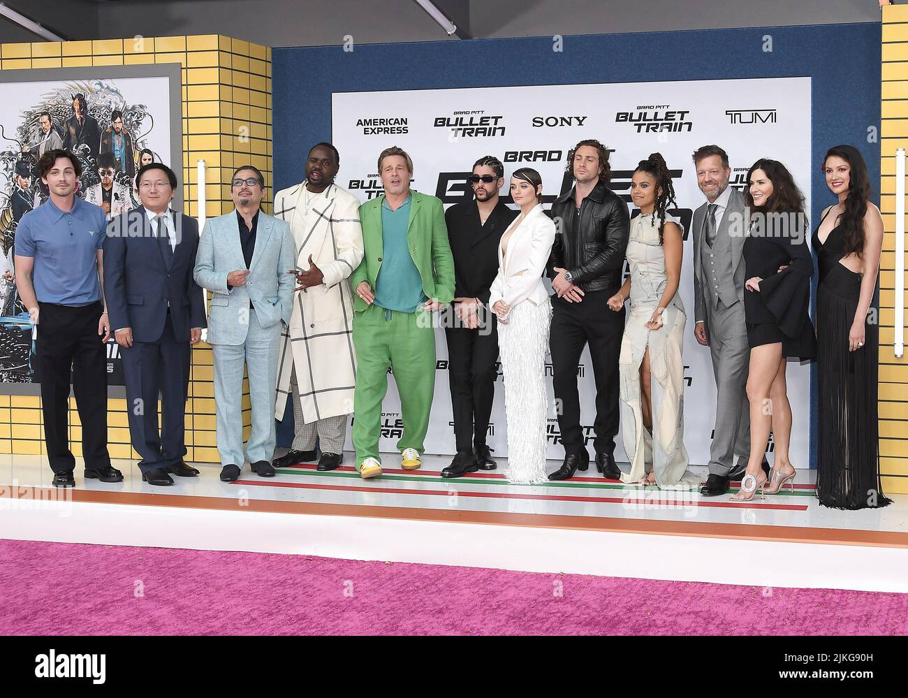 (L-R) BULLET TRAIN Cast - Logan Lerman, Masi Oka, Hiroyuki Sanada ...