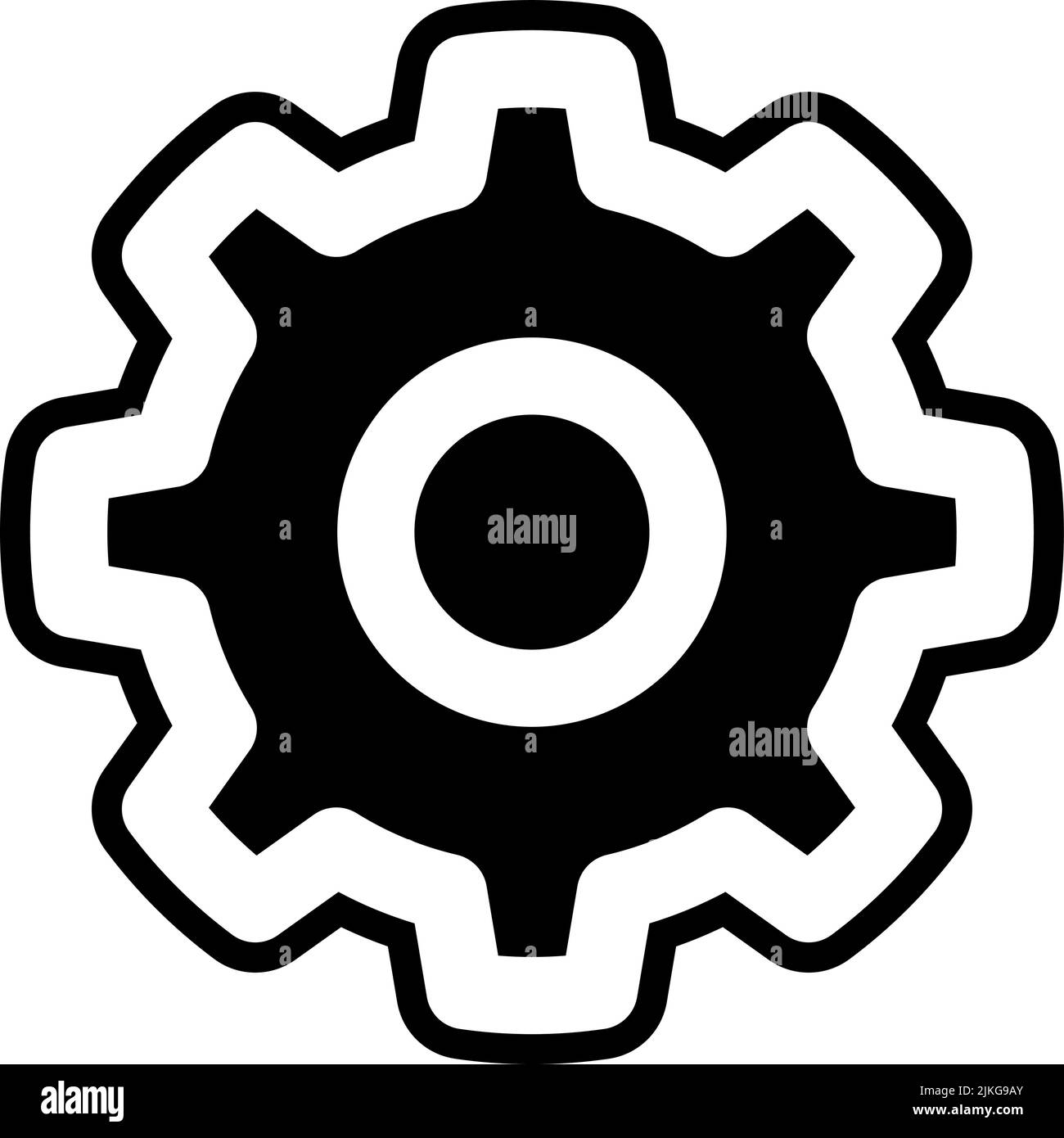 settings icon black vector illustration Stock Vector Image & Art - Alamy
