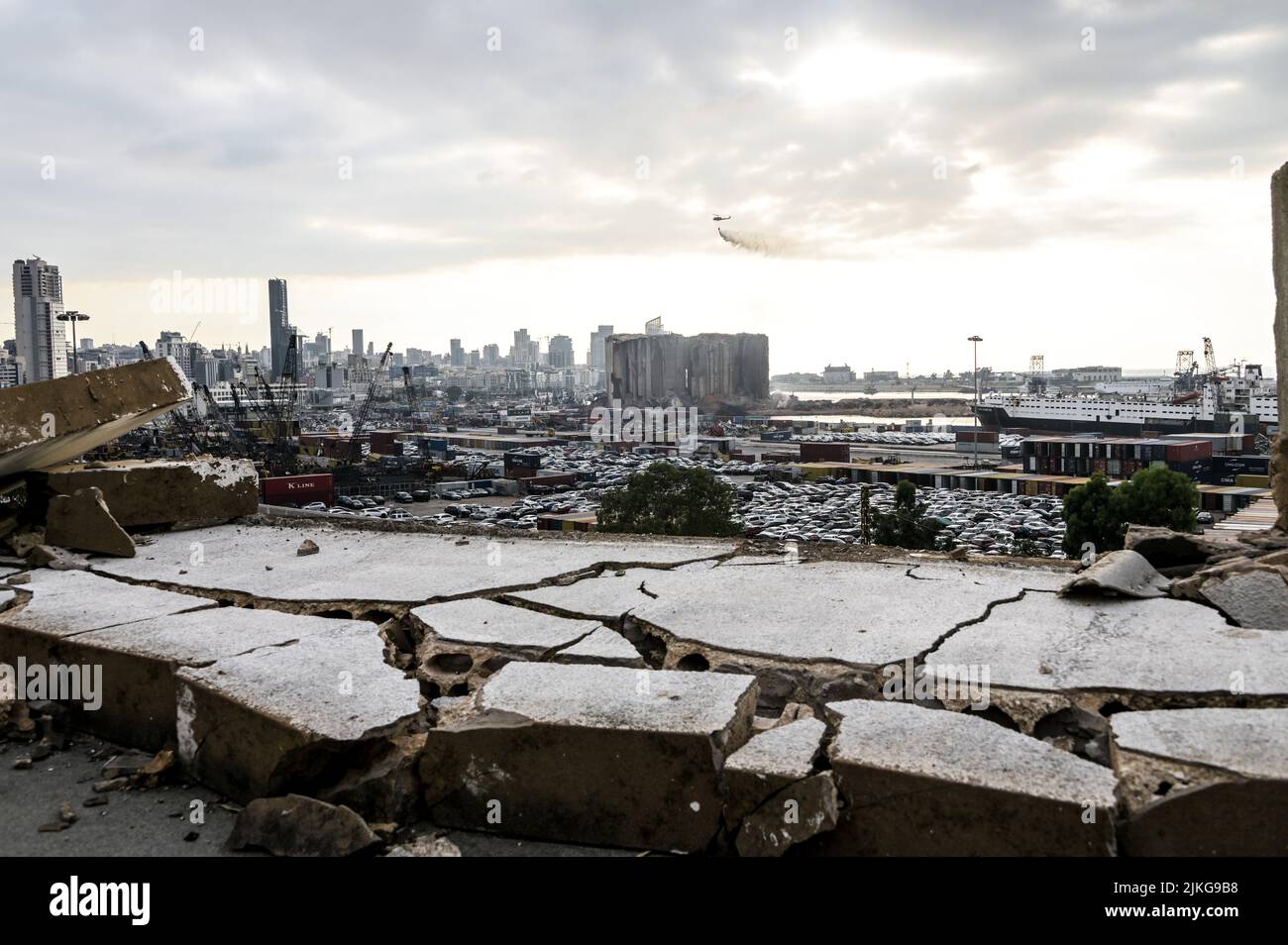 Beirut, Lebanon, 31 July 2022. Water helicopters at work after two ...