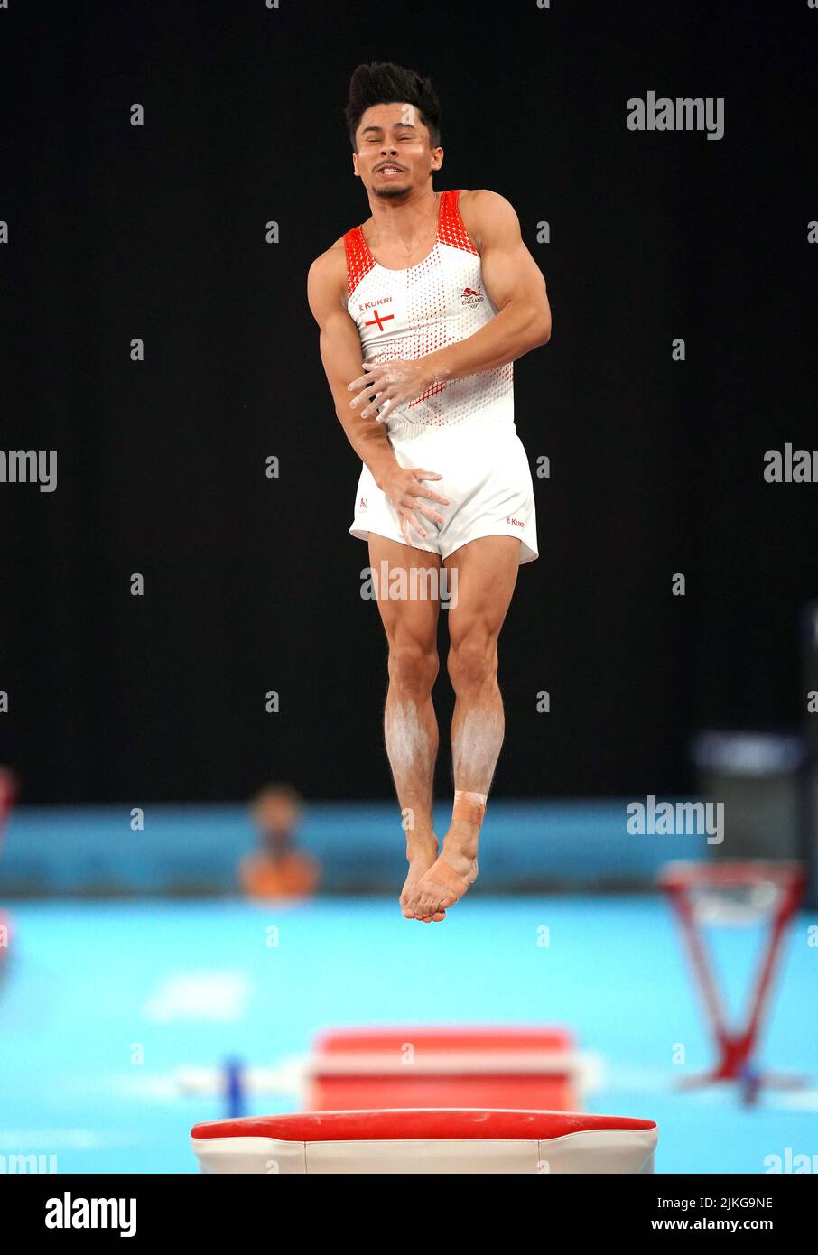England's Jake Jarman during the Men's Vault Final at Arena Birmingham ...