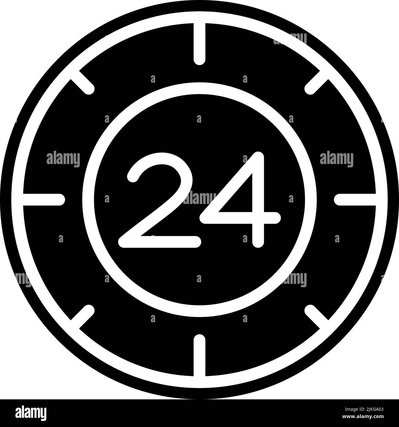 hours icon black vector illustration Stock Vector Image & Art - Alamy