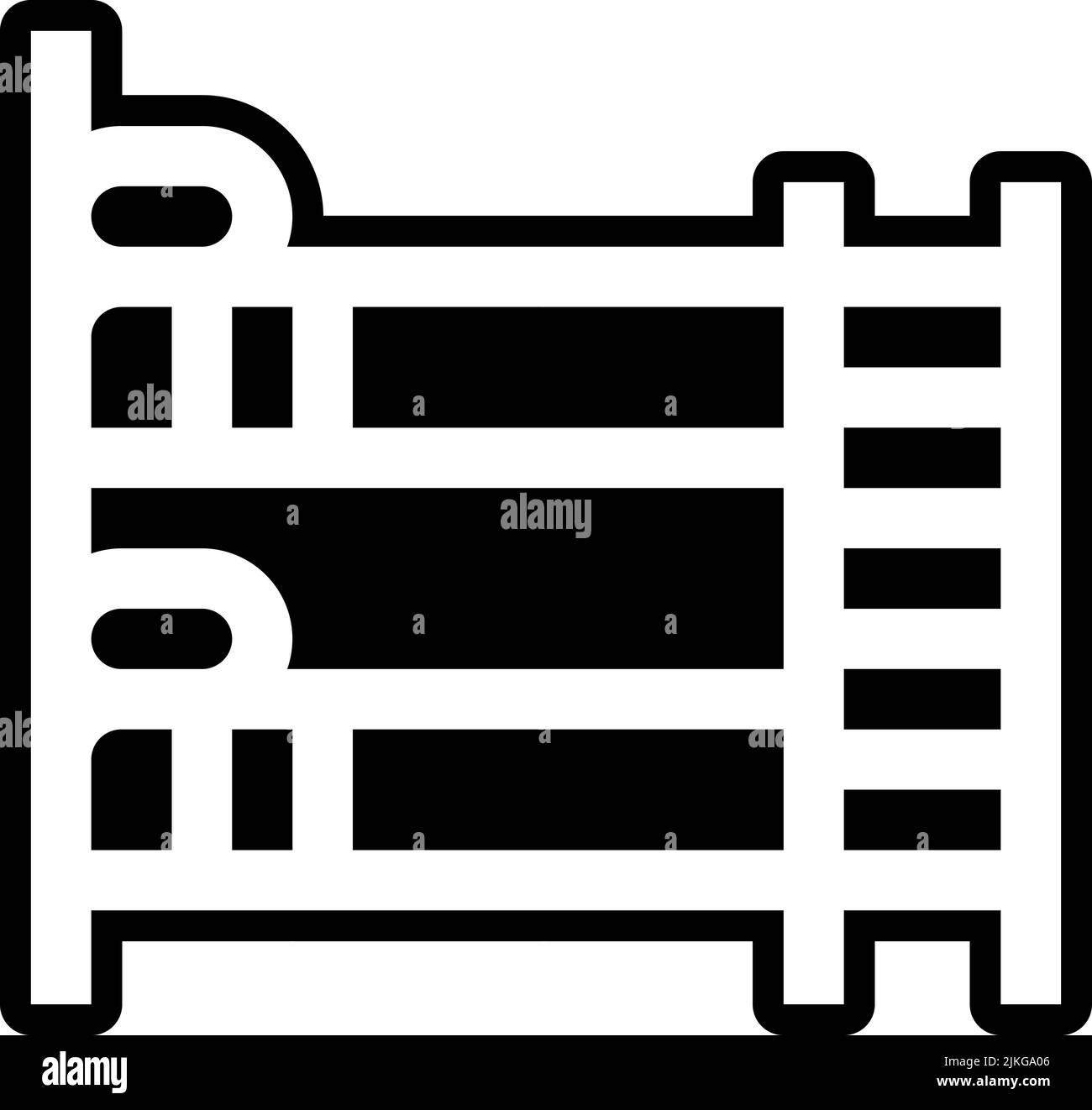 bunk bed icon black vector illustration Stock Vector Image & Art - Alamy