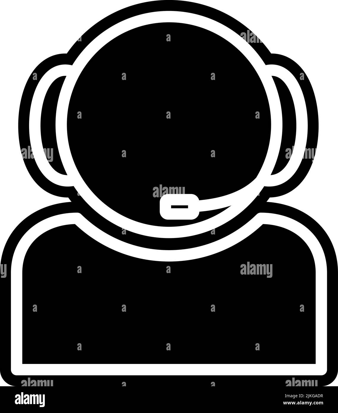 customer service icon black vector illustration Stock Vector Image ...