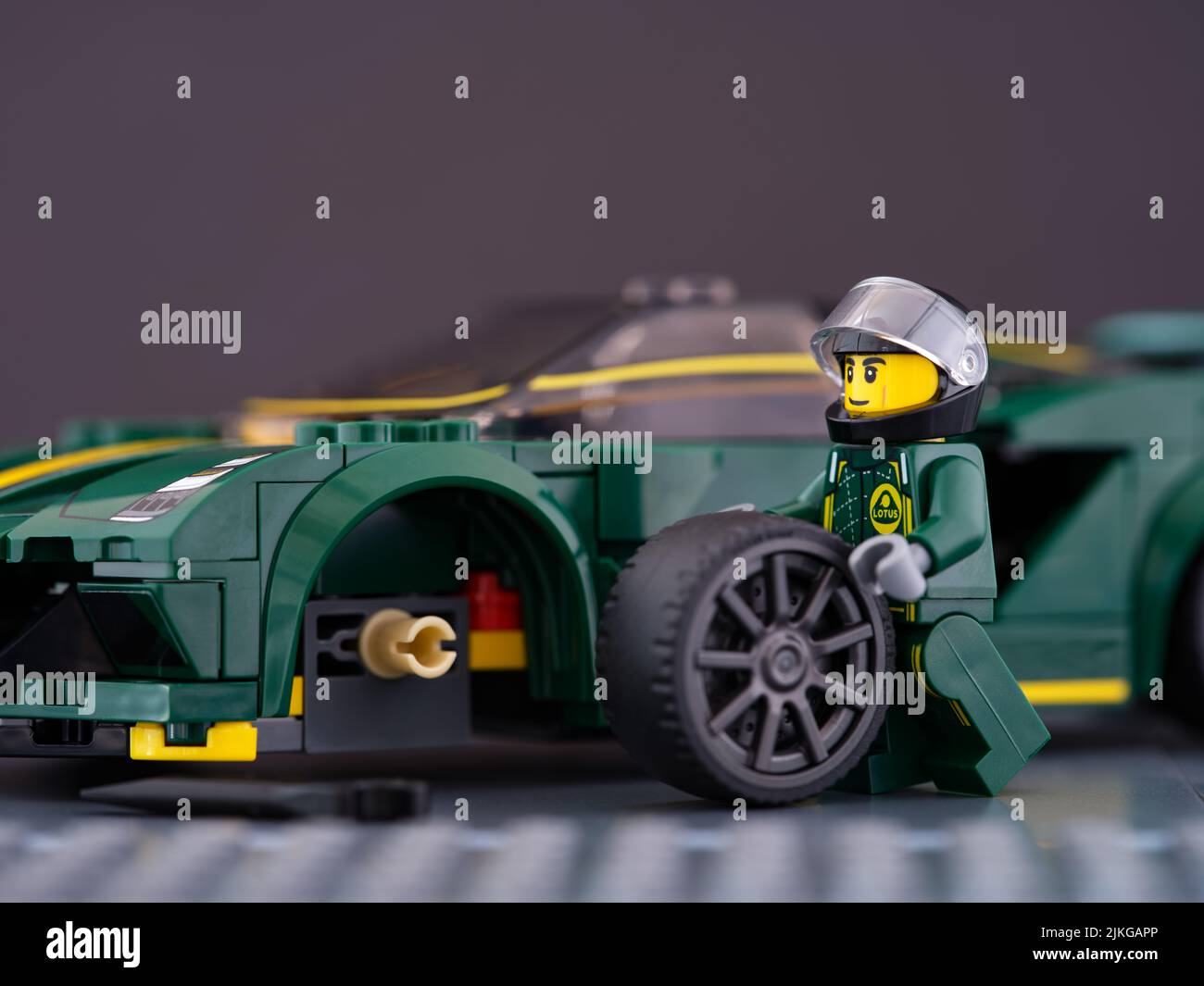Tambov, Russian Federation - June 21, 2022 Lego driver minifigure ...