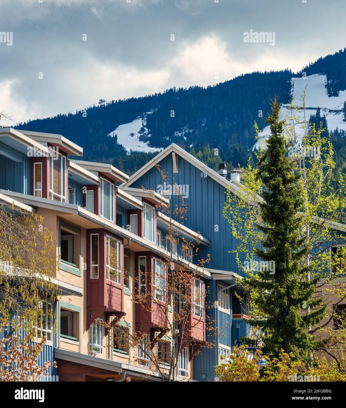 Top of residential building on mountain background Stock Photo - Alamy