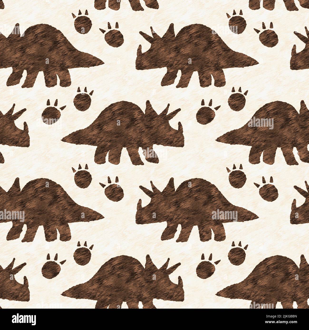 Hand drawn triceratops dinosaur seamless pattern. Gender Neutral ...