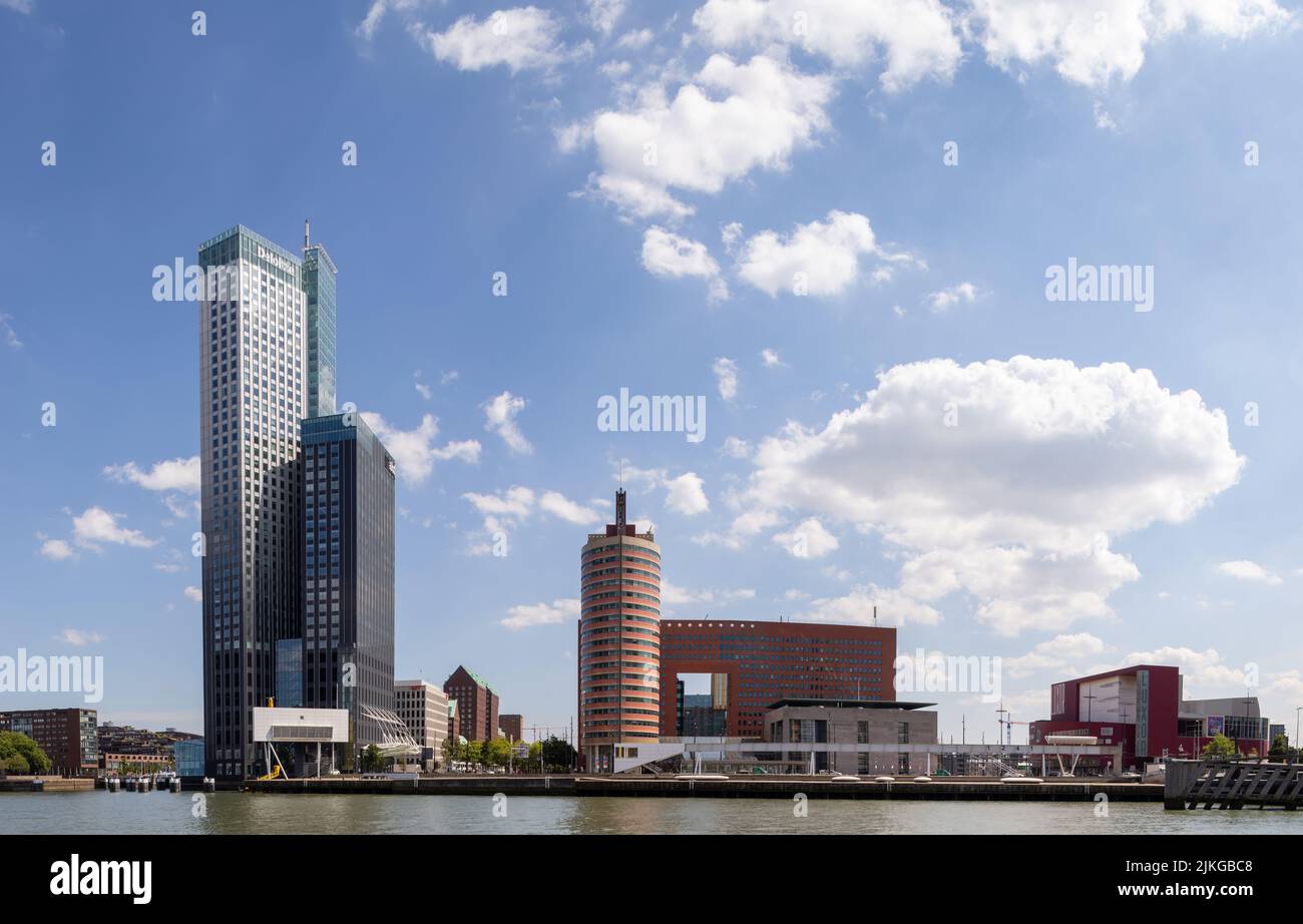 View on the Kop van Zuid with the Maastoren ( Maas Tower), courthouse ...