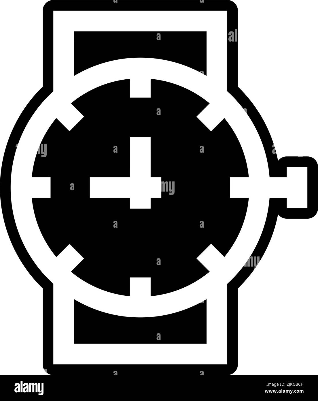 watch icon black vector illustration Stock Vector Image & Art - Alamy