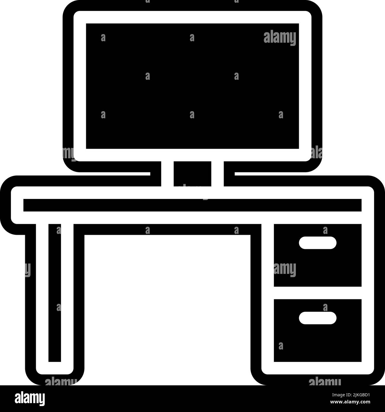desk icon black vector illustration Stock Vector Image & Art - Alamy
