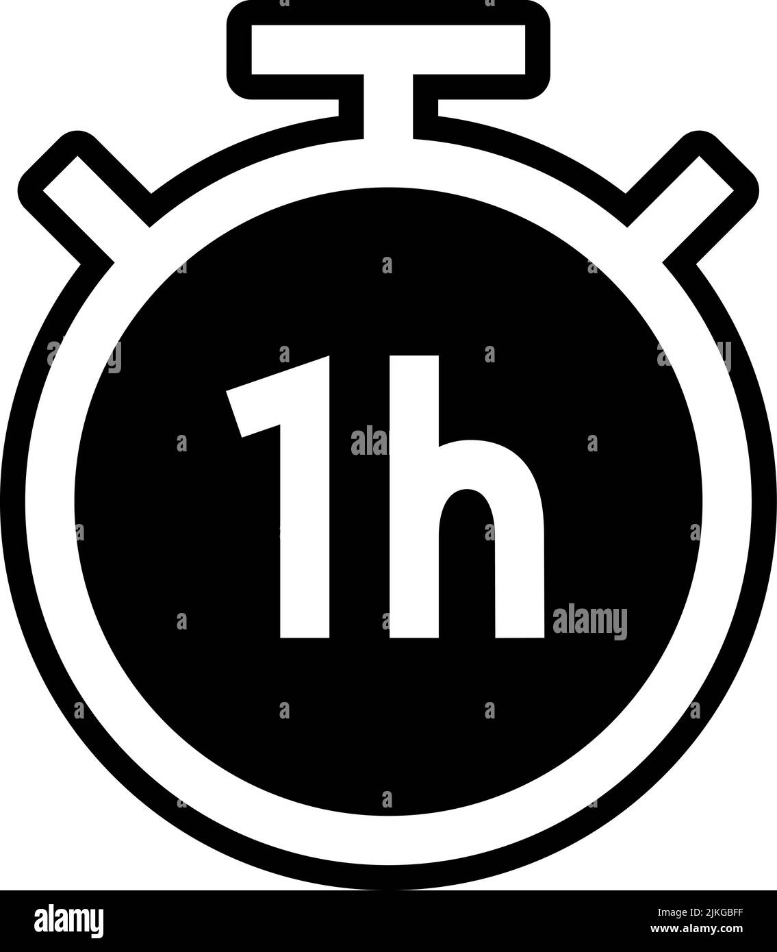 one hour icon black vector illustration Stock Vector Image & Art - Alamy