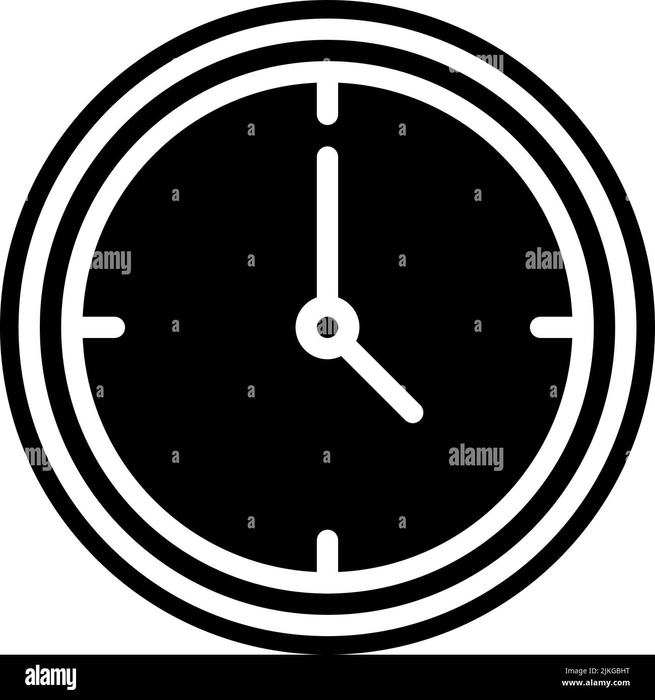 clock icon black vector illustration Stock Vector Image & Art - Alamy