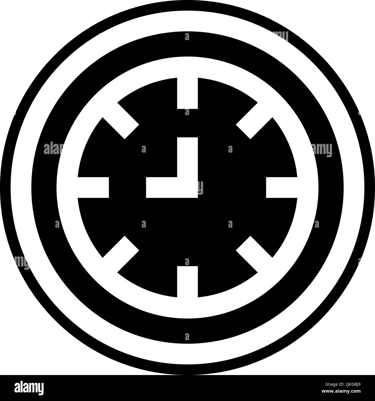 clock icon black vector illustration Stock Vector Image & Art - Alamy