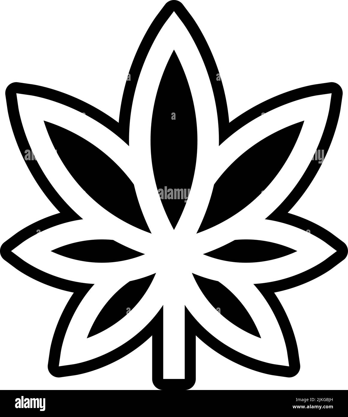 Leaf marijuana black line Black and White Stock Photos & Images - Alamy