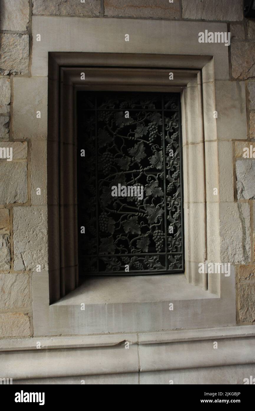 Medieval-style ornamental grated window Stock Photo - Alamy