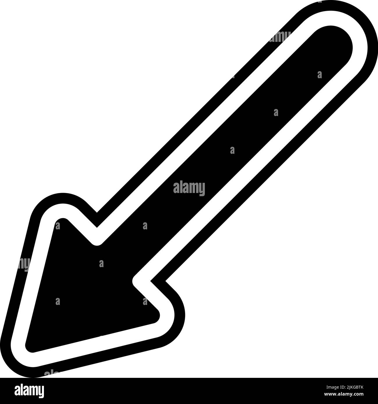 down left arrow icon black vector illustration Stock Vector Image & Art ...