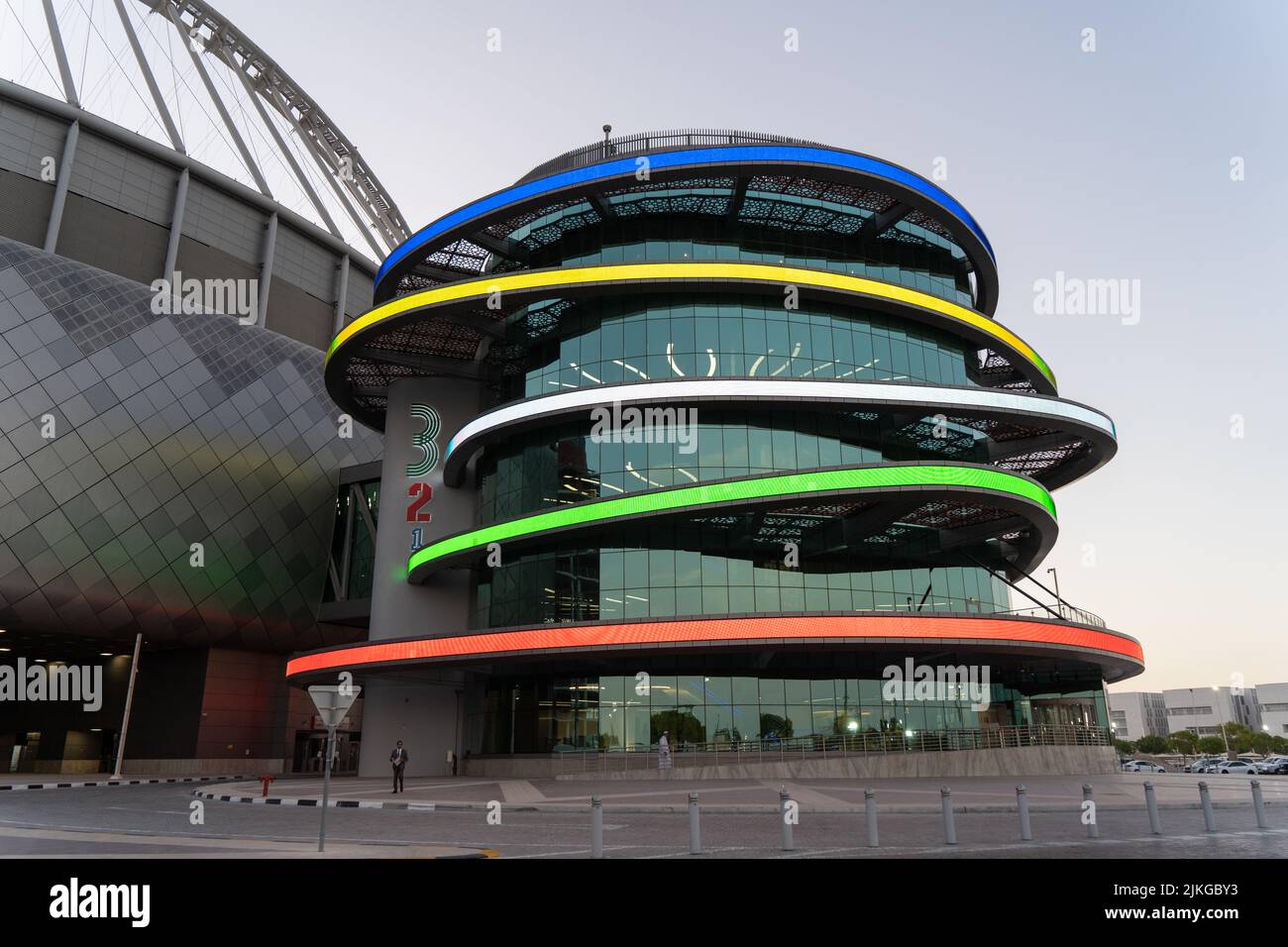 DOHA, QATAR - JUNE 27, 2022: 3-2-1 Qatar Olympic and Sports Museum is ...