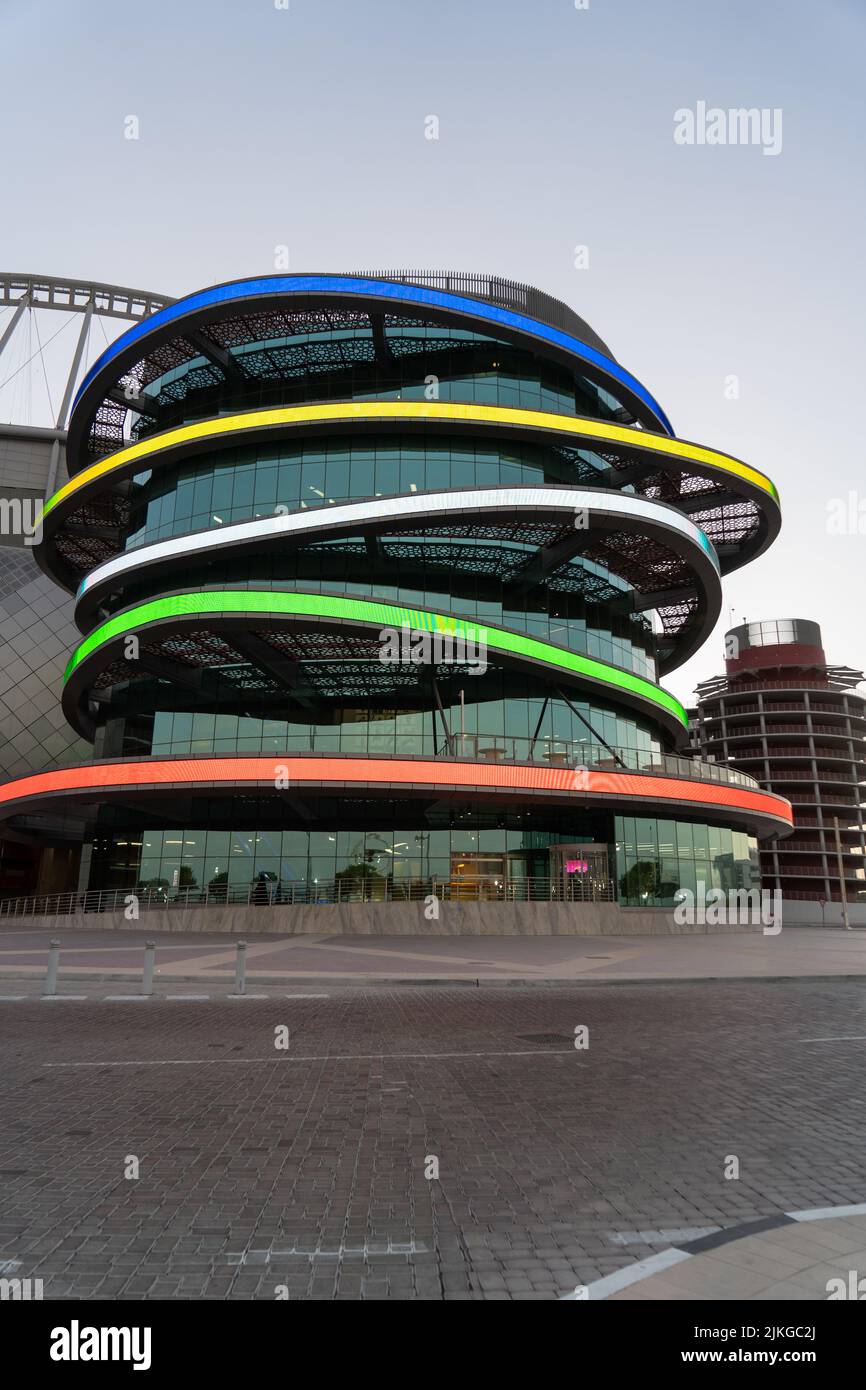 DOHA, QATAR - JUNE 27, 2022: 3-2-1 Qatar Olympic and Sports Museum is ...
