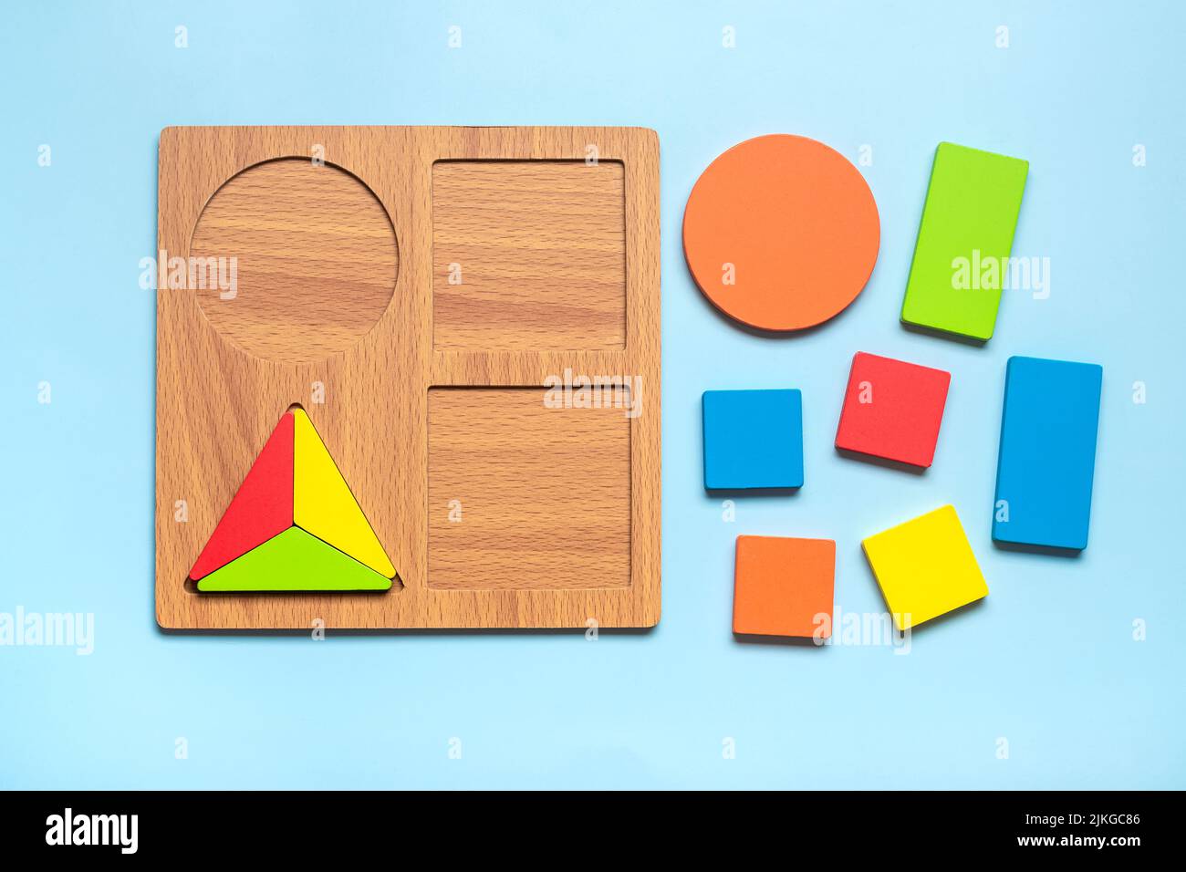 Set of shape Montessori style toys Children wooden eco friendly logic ...