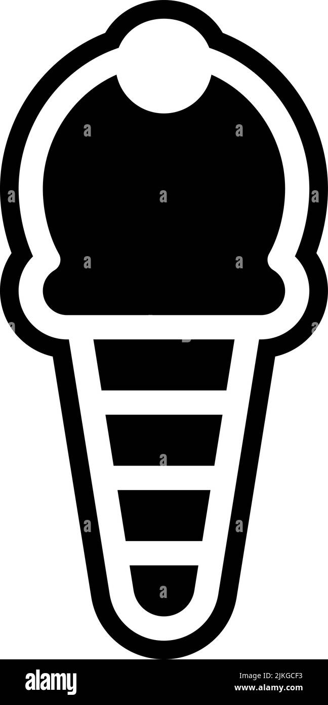 ice cream cone icon black vector illustration Stock Vector Image & Art ...