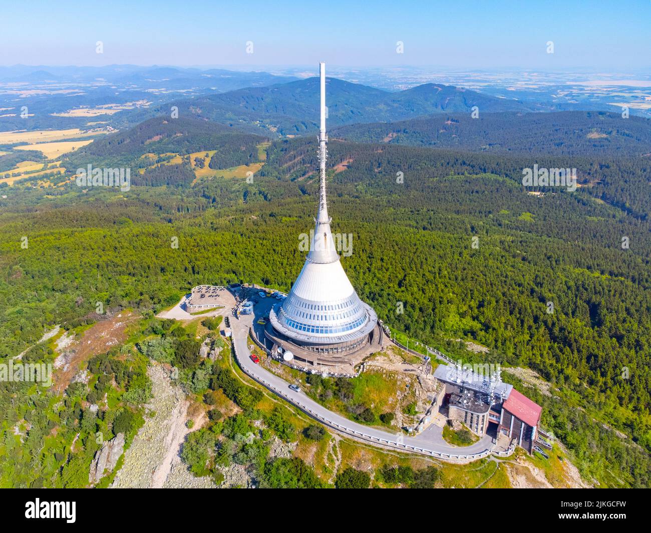 Jested Mountain Hotel from above Stock Photo - Alamy