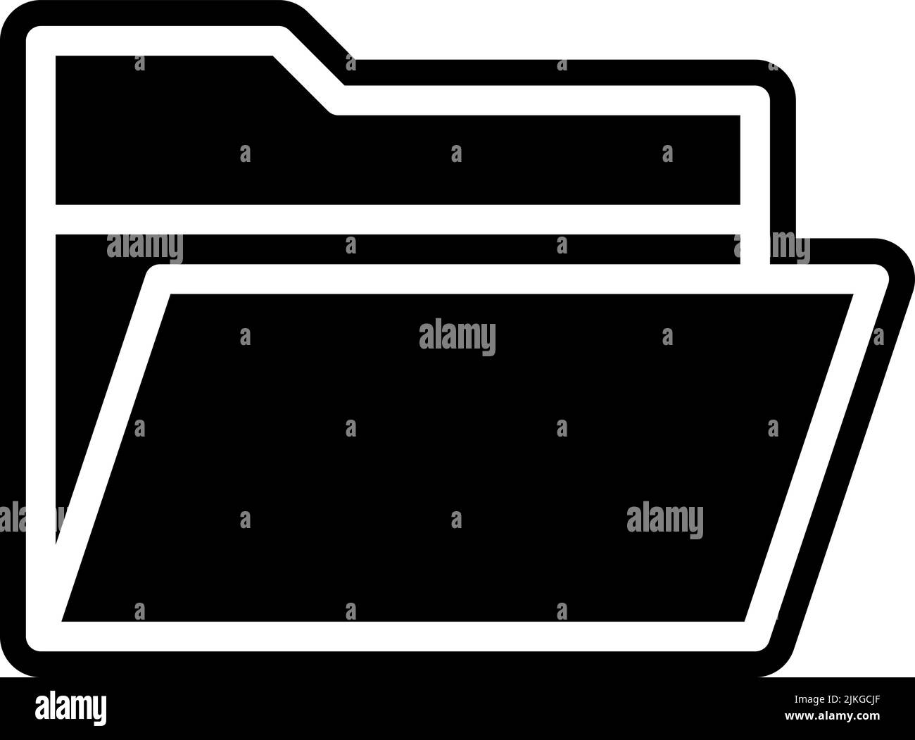 open folder icon black vector illustration Stock Vector Image & Art - Alamy
