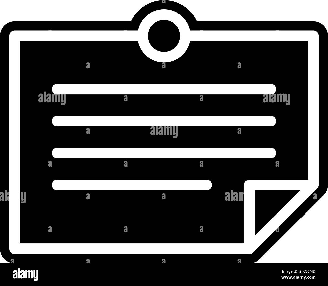 sticky note icon black vector illustration Stock Vector Image & Art - Alamy