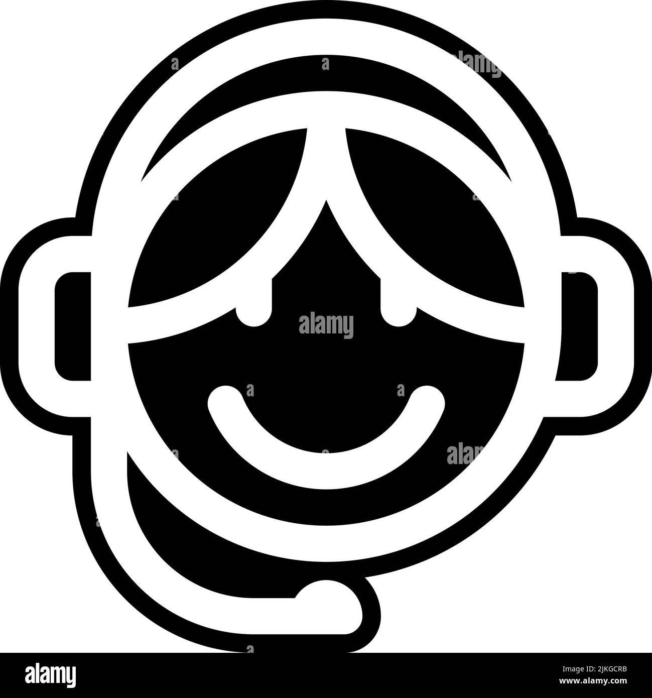 customer service agent icon black vector illustration Stock Vector ...