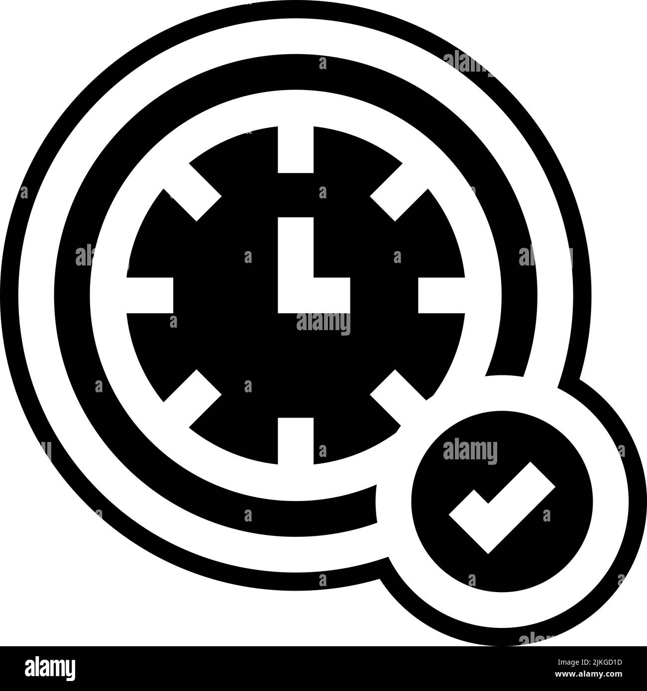 on time icon black vector illustration Stock Vector Image & Art - Alamy